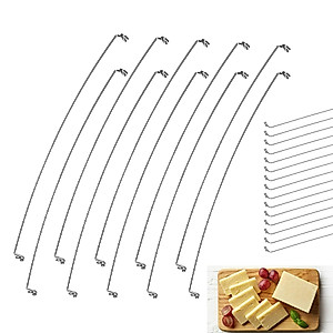 TorSor 10 Pack Cheese Slicer Wire Replacement Cheese Cutter Wires Repair Stainless Steel 14cm 5.5 Inch Knife Blade Refill for Block Cheese Slicers Board Cutting Pie Ham Home Restaurant Kitchen