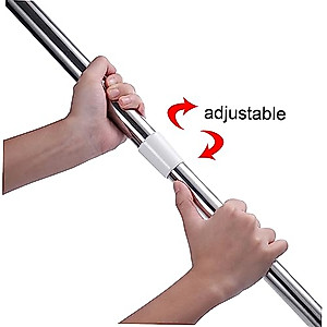Garneck 2pcs Spring Tension Rod Retractable Tension Rod Stainless Steel Curtain Rod Coat Hanger Pole Wall Curtain Rod Retractable Clothes Line Curtain Rod Brackets Clothing Hanging Rod