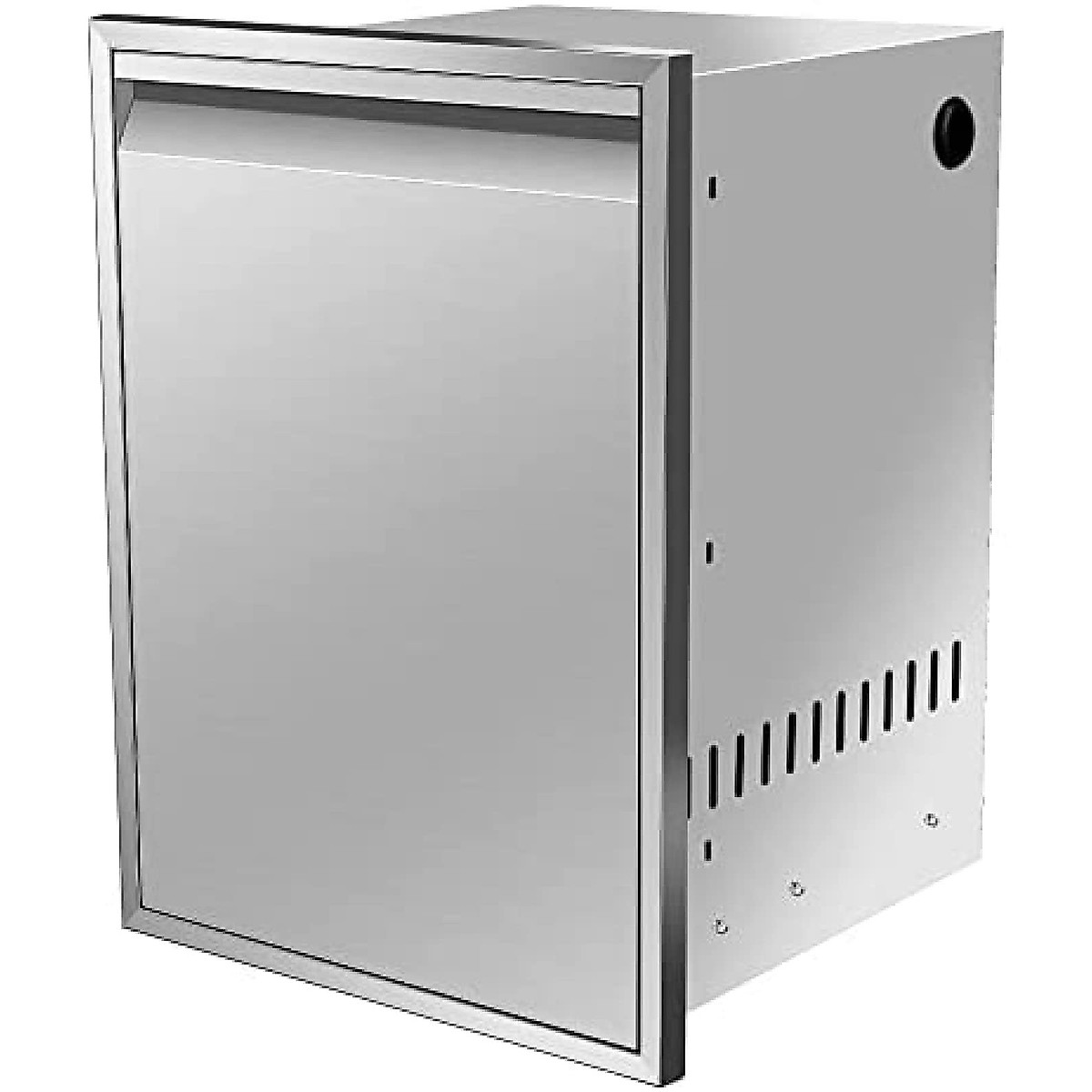 AHLOKI Outdoor Kitchen Trash Drawer with Trash Bin Pull Out Drawers for Kitchen Cabinets,304 Stainless Steel, Brushed, Durable & Easy to Clean,17W X 23H X 16D Inch