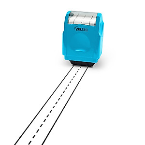 Veltec Dashed Handwriting Lines Practice Roller Stamp for Kids, Parents and Teachers (Light Blue)