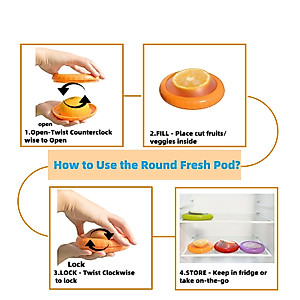 4 Pack Reusable Silicone Food Storage Containers - Avocado Saver & Onion Storage, BPA-Free, Fruit and Vegetable Anti-Oxidation Storage Box, Prevent Flavor Mixing, Fresh Pod for Fridge, Keep Fresh