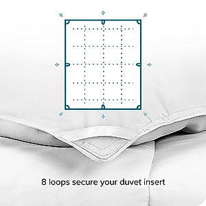 Bare Home Duvet Insert Comforter - Full Size - 8 Duvet Loops - Goose Down Alternative - Ultra-Soft - Premium 1800 Series - All Season Warmth - Bedding Comforter (Full, White)