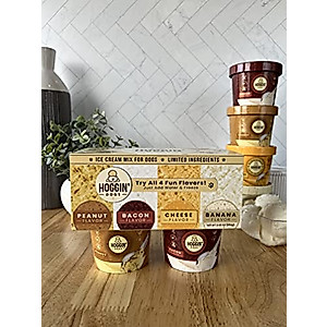 Dog Ice Cream Mix - Just Add Water and Freeze, Doggy Ice Cream Mix Packet, Gifts for Dogs, No Sugar Added Hoggin' Dogs Ice Cream Mix