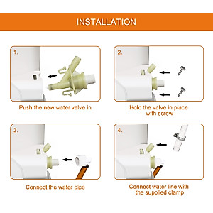 Byenins New Durable Plastic Water Valve Kit 385311641 for 300 310 320 series - for Sealand marine toilet replacement