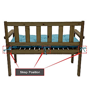 Shapeazy Outdoor/Indoor Waterproof Bench Cushion,Non-Slip Bench Pads with Ties Swing Chair Tatami Cushion,Bench Cushions for Patio Backyard Porch Garden Wicker Furniture (47.2*19.7inch, blue)