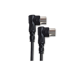 Hosa MID-303RR Right Angle 5-Pin DIN to Right Angle 5-Pin DIN MIDI Cable, 3 Feet Black, 1 Count (Pack of 1)
