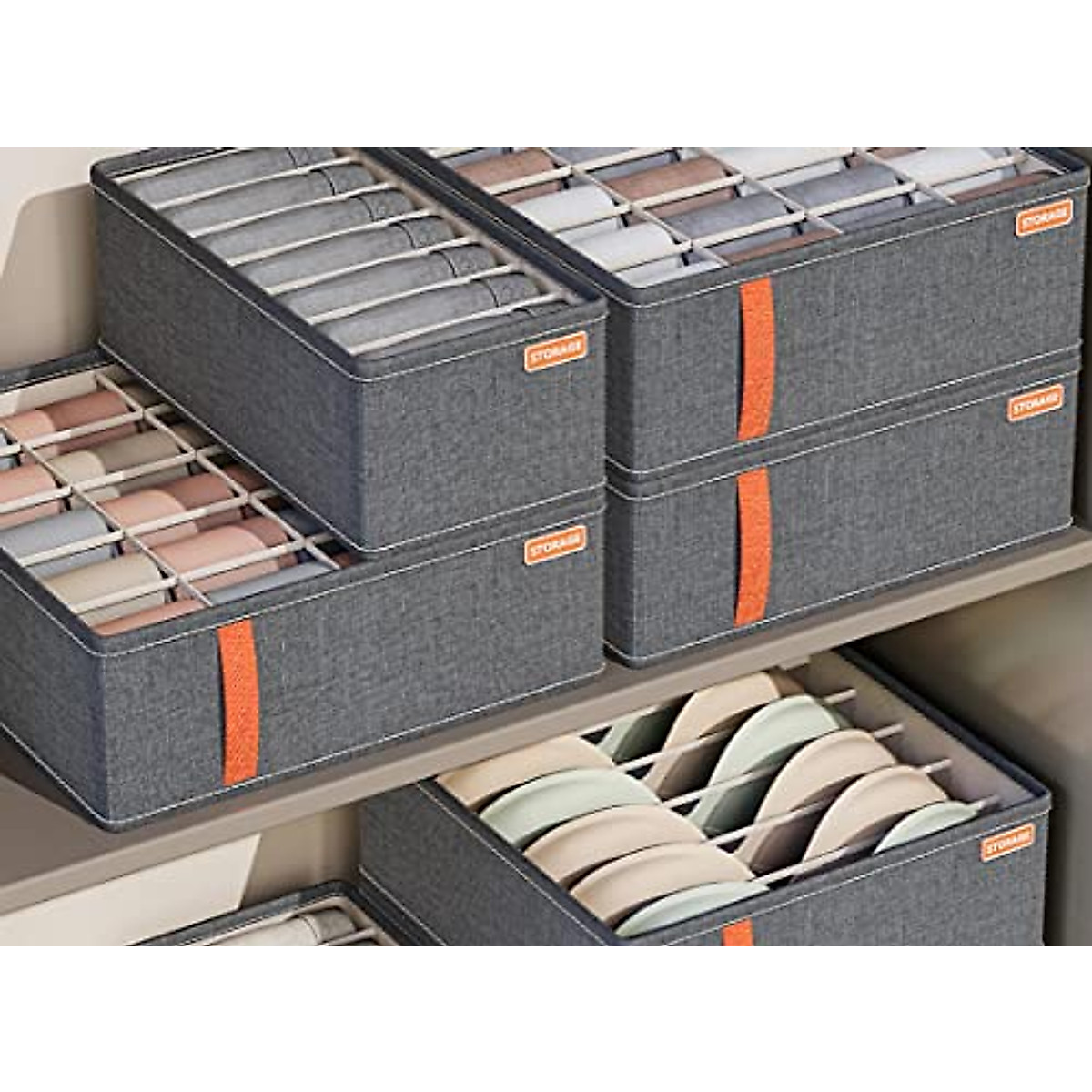 hebje Underwear Storage Box for Socks Panty Storage Drawer Compartment Multifunctional Household Wardrobe Sorting Box