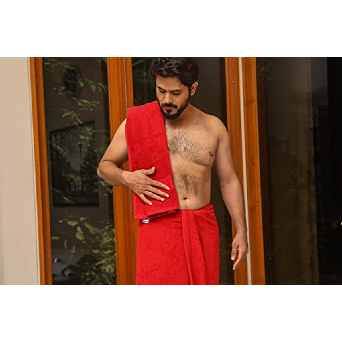 AKTI Premium Cotton Bath Sheets Towels for Adults, 35x70 Inches, Pack of 2, Super Soft, Extra Absorbent, Hotel & Spa Quality Bath Towels Extra Large, 580 GSM - Red Towels for Bathroom