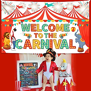 KatchOn, XtraLarge Welcome To The Carnival Banner - 72x44 Inch | Carnival Decorations for Carnival Theme Party Decorations | Carnival Games Decor for Circus Theme Party Decorations | Carnival Backdrop