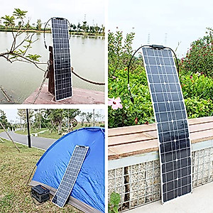 FLP 400W 12V Portable Bendable Solar Panel Battery Charger Kit 2x200Watt 12 Volt Monocrystalline PV Module for Car RV Marine Boat Caravan Off Grid System