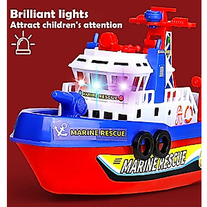 Bath Toys Yacht Toy in tub, Gift for Kids Pool Toy Light Up Float Bathtub Toy Boat with Water Sprinkler