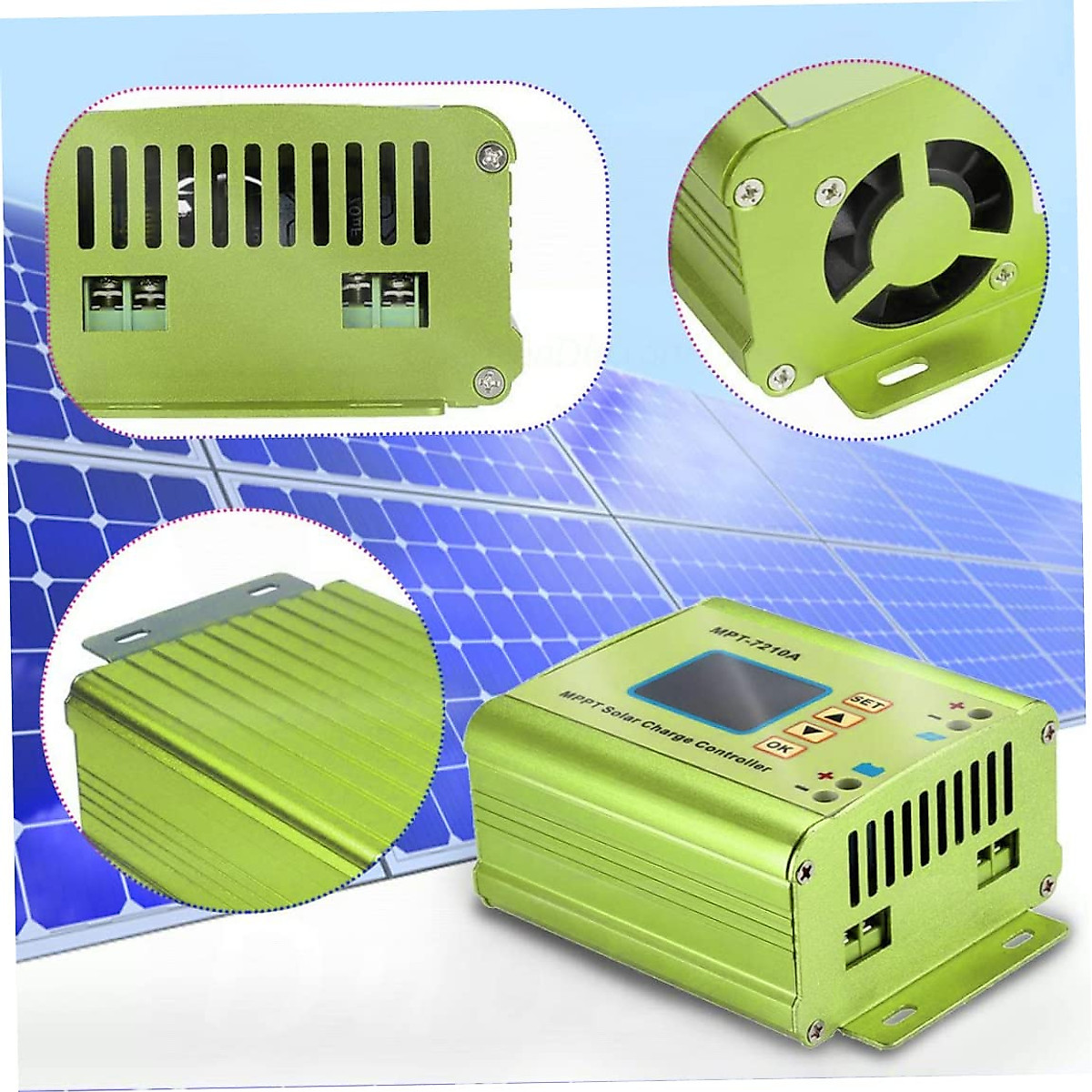 Charge Controller Mppt Solar Charge Controller Mpt-7210A LCD Display 24V 36V 48V 60V 72V 10A Adjustable for Lithium Battery