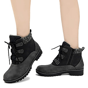 JBU by Jambu Women's Stone Ankle Boot, Black/Charcoal, 8