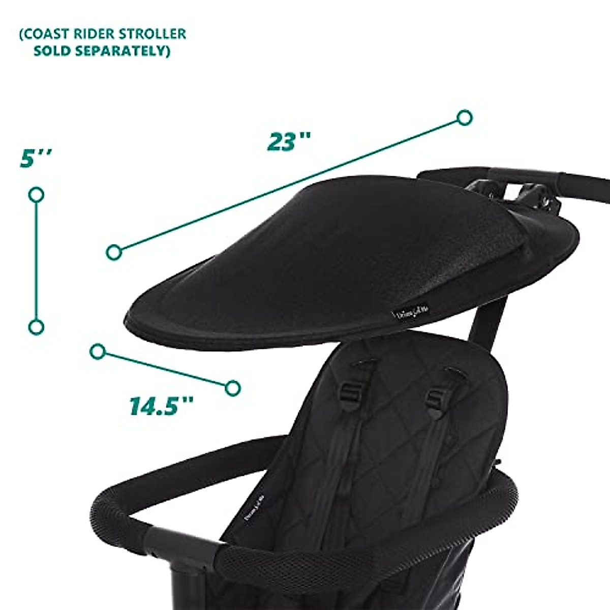 Dream On Me Coast Rider Stroller Canopy for Dream On Me Coast Rider Stroller, Black