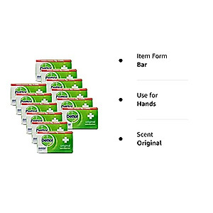 Dettol Anti-Bacterial Hand and Body Bar Soap, Original, 110 Gr / 3.88 Oz (Pack of 12)