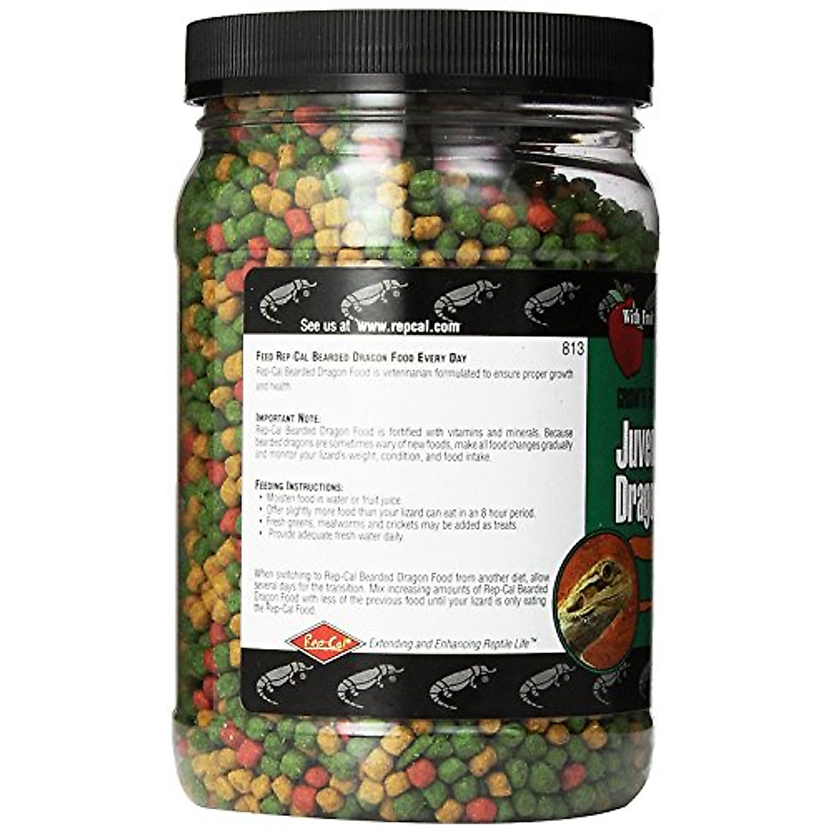 Rep-Cal 3 Pack of Juvenile Bearded Dragon Food, 12 Ounces Each