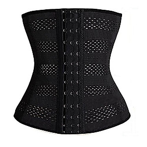Everbellus Women's Breathable Elastic Corset Waist Trainer Cincher Belt Shapewear Black XXX-Large