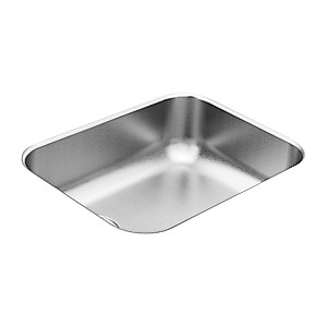 Moen GS18192L 1800 Series 23.5-inch 18 Gauge Undermount Single Bowl Stainless Steel Kitchen Sink 7-inch Depth Left Drain, Satin Stainless