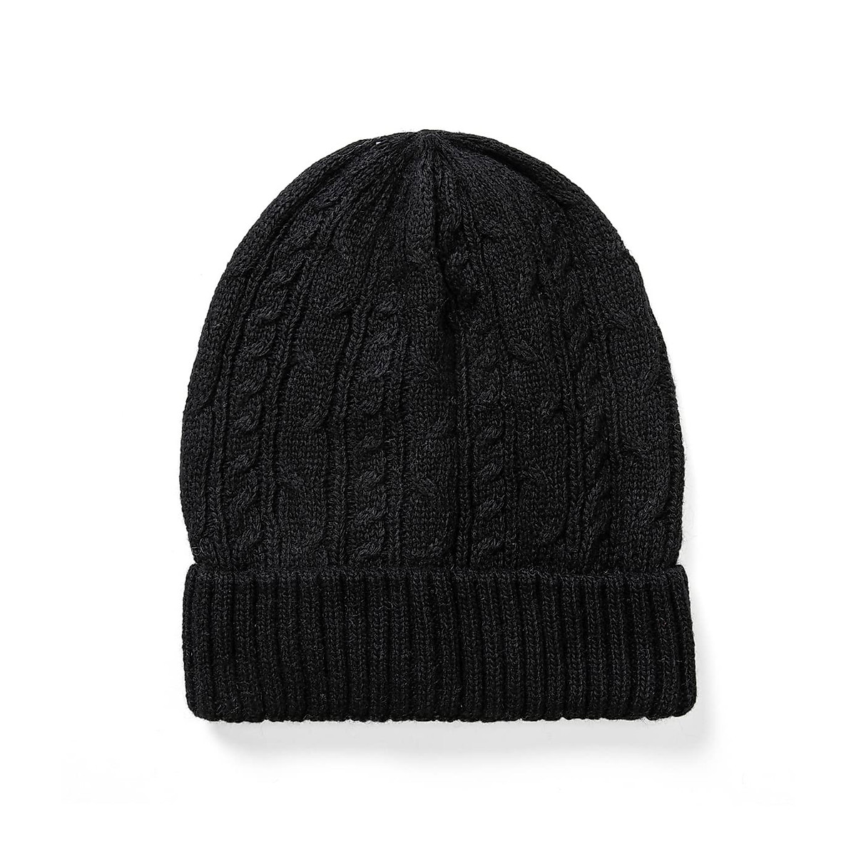 Villand 3 in 1 Womens Wool Hat Gloves & Scarf Winter Set, 3 Piece Cable Knitted Beanie Hat for Women with Gift Box, Black