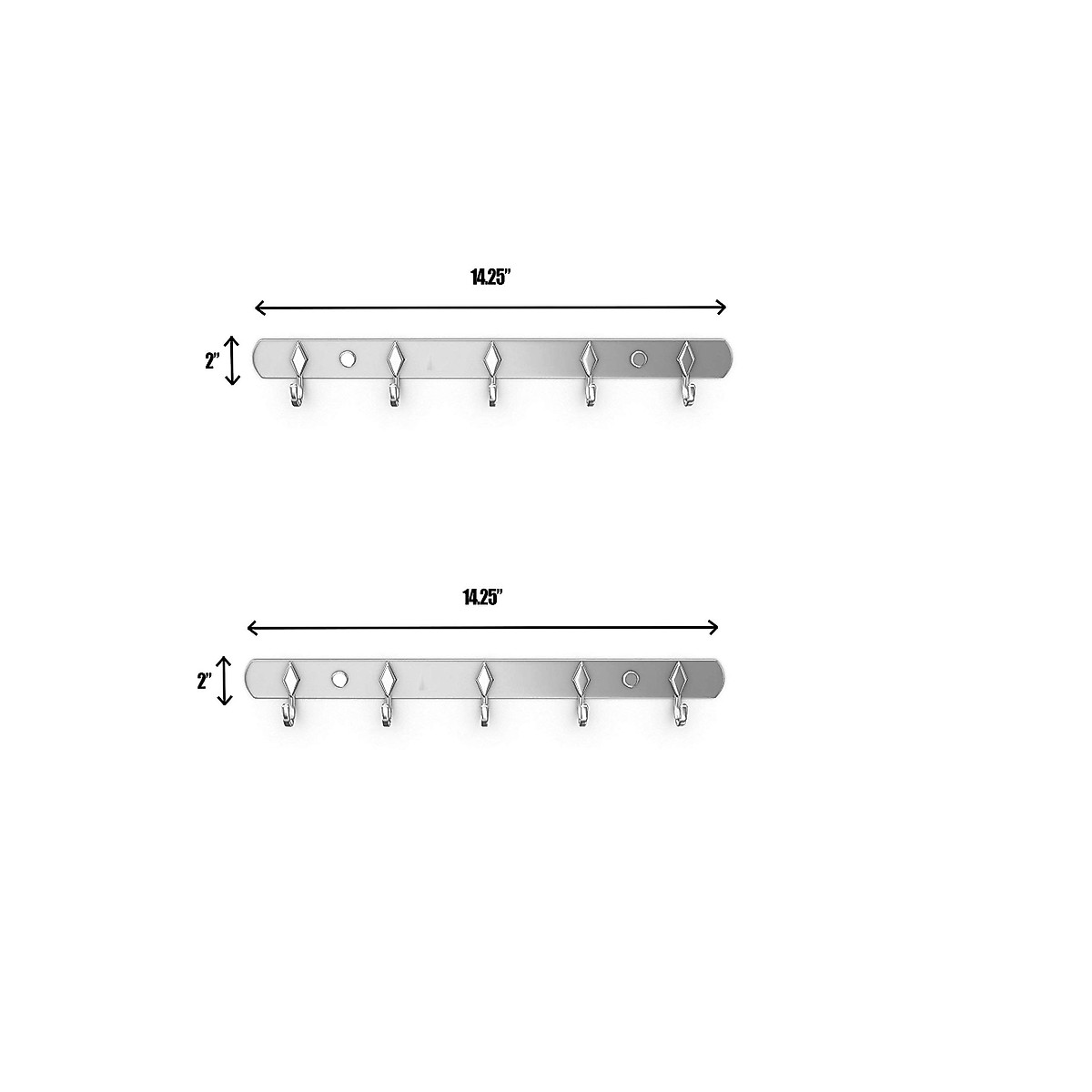 Professional Wall Mount Hook Rack for Barbecue BBQ Utensils Coats Pots Bathroom Towels 5 Hooks Rail for Hanging-Heavy Duty Stainless Steel