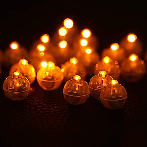 Duokon 100Pcs/lot Round Led Ball Lamps Balloon Lights Lern Christmas Wedding Party Decor (Yellow)