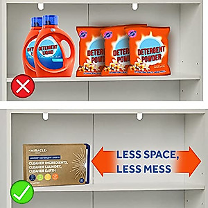 Miracle Made Liquidless Laundry Detergent Sheets - 32 Sheets (64 Loads) - Plant Fresh Scent, Plastic-Free Biodegradable Travel Eco-Strips - Dye, Bleach & Paraben Free - Eco Friendly Travel Detergent