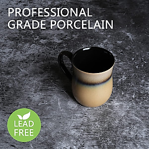 Bosmarlin Large Ceramic Coffee Mug, 20 Oz, Big Tea Cup for Office and Home, Dishwasher and Microwave Safe(20 Oz, Walnut)