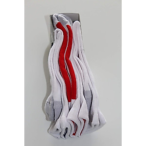 Adidas MENS Color-Block 3-Stripe Socks - Crew, 3-Pack (WHITE RED BLUE)