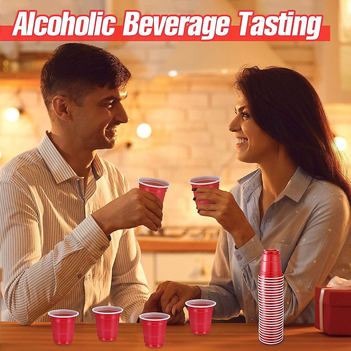 Yetene 500 Pack 2oz Red Plastic Shot Glasses Cup Disposable Shot Glasses Mini Small Disposable Plastic Red Cup for Summer Pool Water Party Snacks Samples Tasting