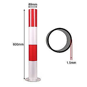 NOGRAX Fixed Parking Bollard Made of Steel Parking Space Lock with Reflective Security Bollards for Driveway Durable Security Posts Parking