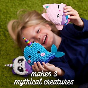 Craft-tastic – DIY Mythical Pom Animals – Craft Kit Makes 3 Pompom Stuffed Animals – Magical Narwhal, Puffy Pandacorn & Cuddly Meowmaid Brown/a