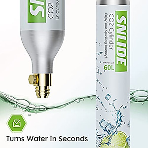60L Co2 Carbonator Compatible with Sparkling Water Maker, 60L co2 Cylinder, Soda co2 Cartridges, 14.5oz, Set of