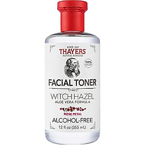THAYERS Alcohol-Free, Hydrating Rose Petal Witch Hazel Toner with Aloe Vera, 12 Oz (Pack of 3)