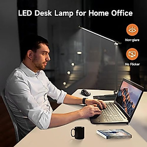 Mubarek Desk Lamp,15 Modes LED Desk Light,500 Lumen LED Lamp,Dimmable LED Table Lamp,Desk Lamps Office Accessories,Adjustable&Foldable Reading Lamp,Desk Light,LED Desk Lamp for Study Lamp,Bedside Lamp