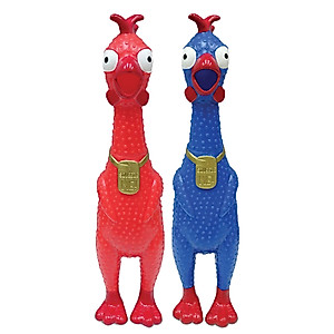 Animolds Tie-Dye Squeeze Me Rubber Chicken Toy | Screaming Rubber Chickens for Kids | Novelty Squeaky Toy Chicken (6 Pack Solid)