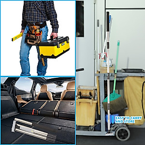 Floor Scraper, Scraper Tool Long Handle Adjustable 31" to 61" with 4-inch Razor Blade Stainless Steel Material Cleaning Glass Wall Gum Paint Tile Glue Linoleum Carpet Sturdy Durable