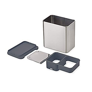 Joseph Joseph 85161 Utensil Holder with Removable Spoon Surface Kitchen Accessory, One-size, Stainless Steel/Dark Gray