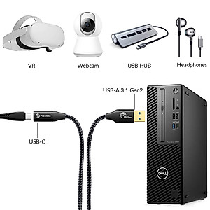 PHIXERO [10Gbps] USB C Female to USB Male Adapter 3.1 Gen 2 (3.3Ft), 3A Fast Charging USB A to USB C Adapter with 10Gbps Data Transfer and Charging for Laptop, PC, Flash Disk, Quest Link, Charger