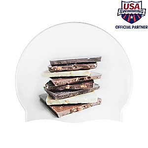 Arena HD Unisex Elastic Silicone Swim Cap for Adults, Training Water Sports Fitness Swimming Gear, Chlorine Protection Pool Hat, Choco, One Size