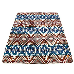 ALPAKITAS Blanket Throw | Large, Beautiful, Warm, Variegated | 75 x 45 inches | Ultra-Soft, Hypoallergenic and Breathable | Non-Itchy or Scratchy Fabric (Ancestral Design Orange & Blue)