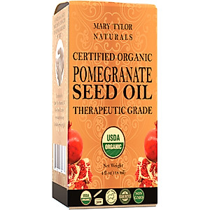 Mary Tylor Naturals Organic Pomegranate Seed Oil (4 oz), USDA Certified, Cold Pressed, Hexane-Free, Antioxidants, can be used for hair, skin, nails and DIY Projects.