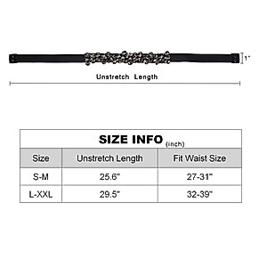 Dorchid Women Rhinestone Belt Crystal Sparkly Elastic Thin Belts for dressy Lady Black S