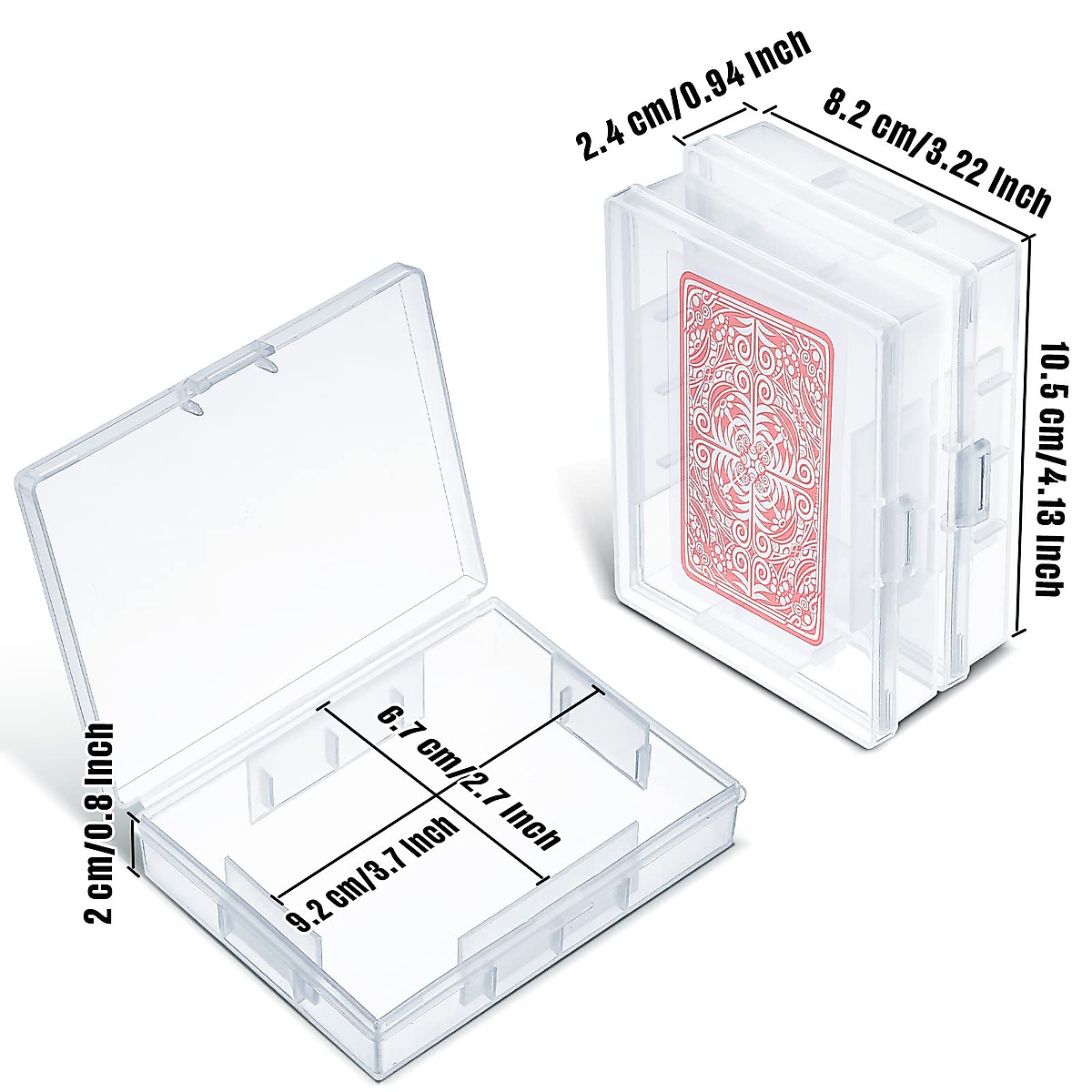 Skylety Playing Card Case Holder Playing Card Box Card Game Organizers and Storage Containers Deck, Snaps Closed for Gaming Cards(15 Pieces)