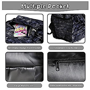 Cbntnaf Airplane Daypack for Women Men, Black Aircraft Print Bookbag for Boys Girls, Large Capacity Lightweight Backpack for School Work Camping Hiking