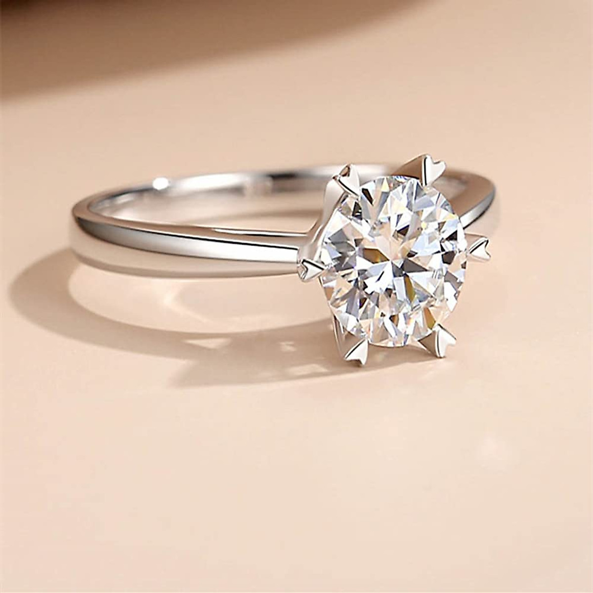 Ouslier 925 Sterling Silver Personalized Birthstone Infinity Name Ring with Engraving Inside (Silver)