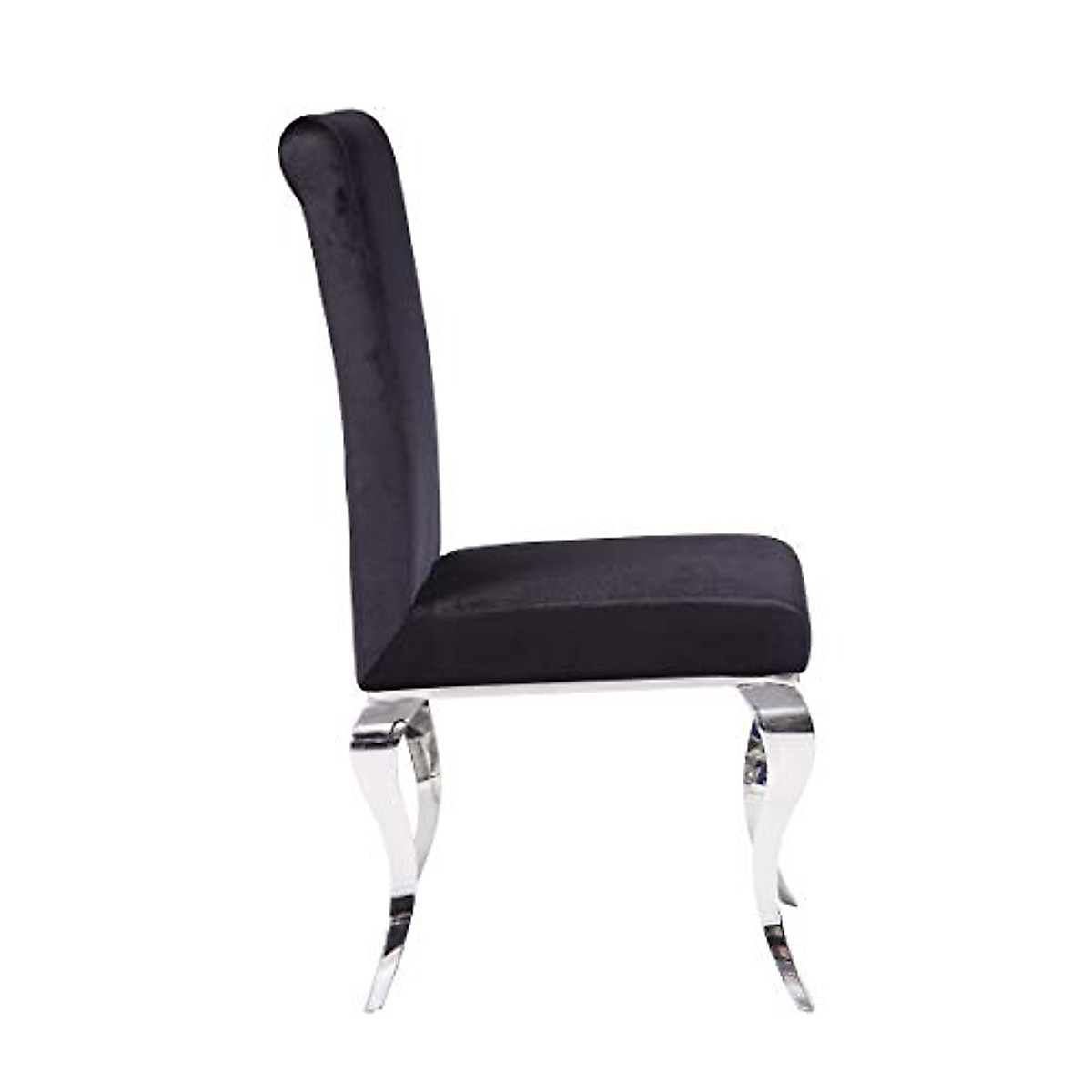 ACME Fabiola Side Chair (Set-2) - - Fabric & Stainless Steel