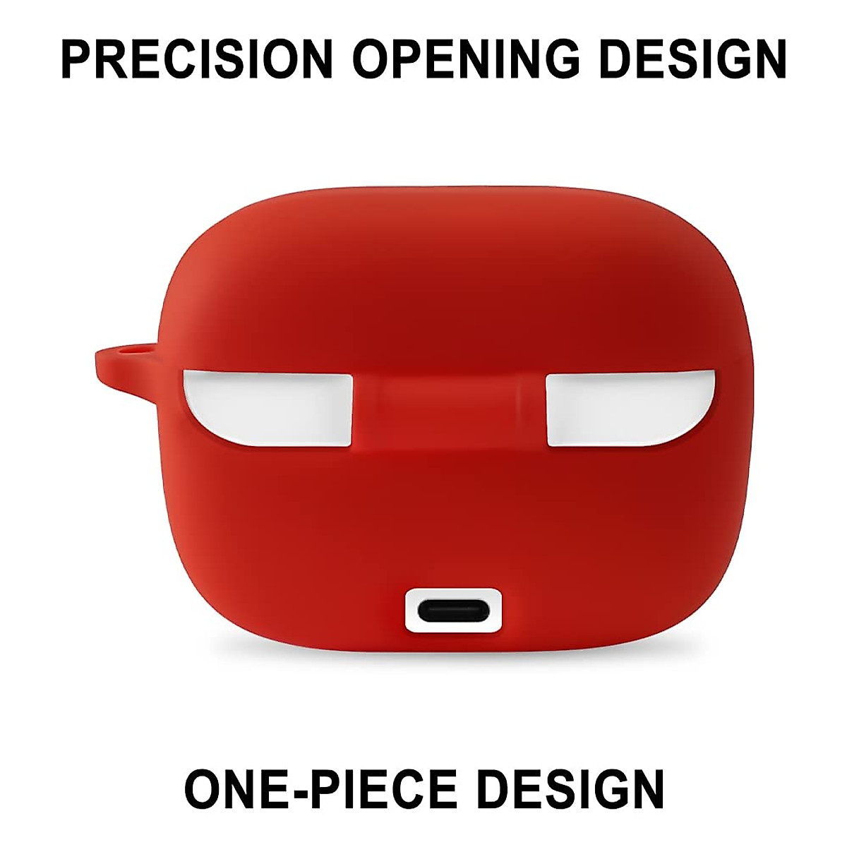 Geiomoo Silicone Carrying Case Compatible with JBL Tune 230NC TWS, Portable Scratch Shock Resistant Cover with Carabiner (Red)