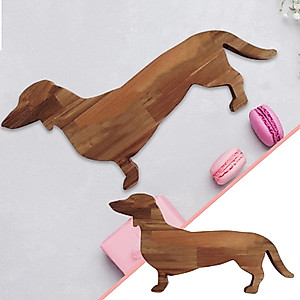 TUNKENCE Aperitif Board Funny Dog Shape Dachshund Dog Shape Christmas Holiday Party Gift for Family, Unique Solid Wood Charcuterie Board, 15.7inch
