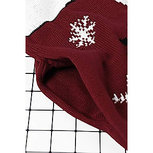 Pink Queen Women Oversize Turtleneck Santa Snowman Christmas Pullover Sweater Dress L Wine Red