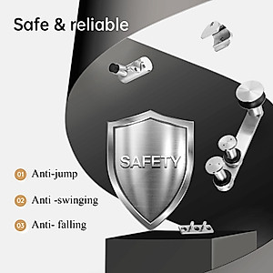 EaseLife 5 FT Stainless Steel Sliding Barn Door Hardware Track Kit,Heavy Duty,Anti-Rust Anti-Corrosion,Slide Smoothly Quietly,Easy Install (5FT Track Kit for 26"~30" Single Door)